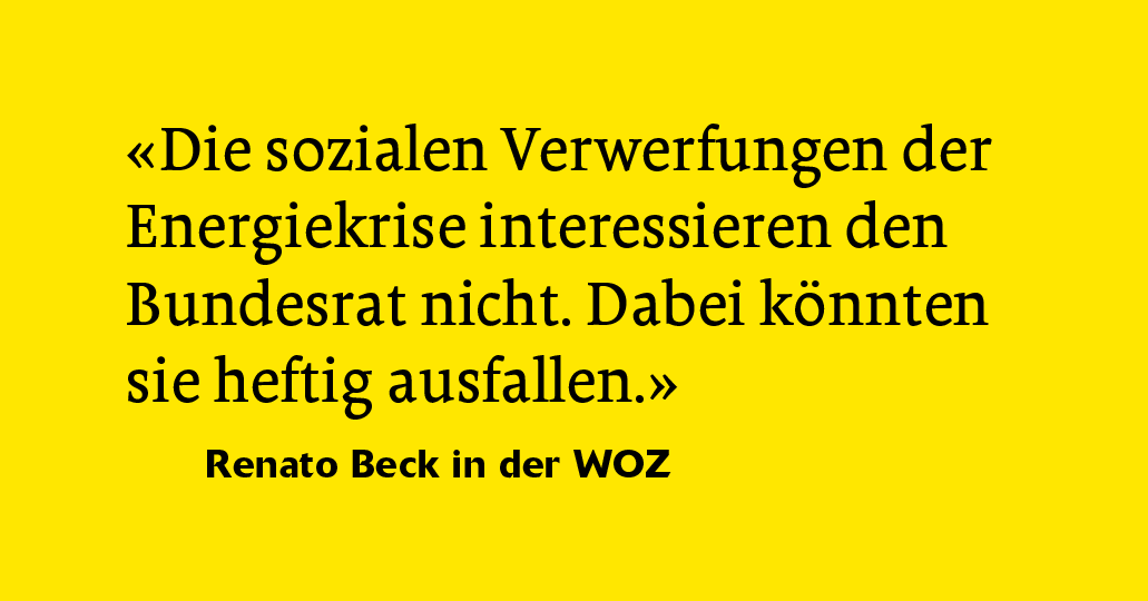 Energiekrise: Frieren für die Wirtschaft | WOZ Die Wochenzeitung